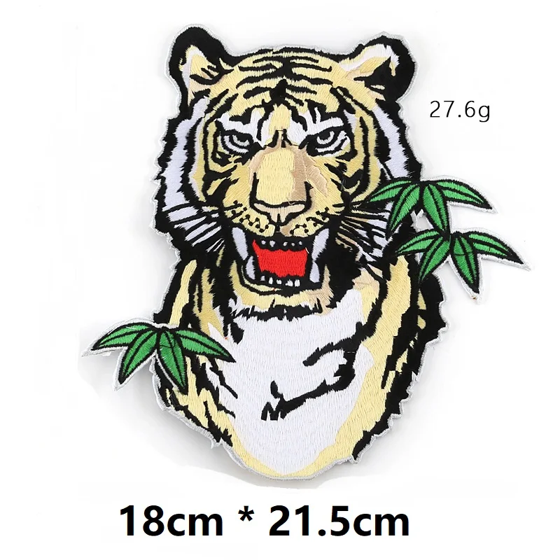 Large Tiger head Series Iron on Embroidered Patches For on Sew Ride Clothes coat Big back ...