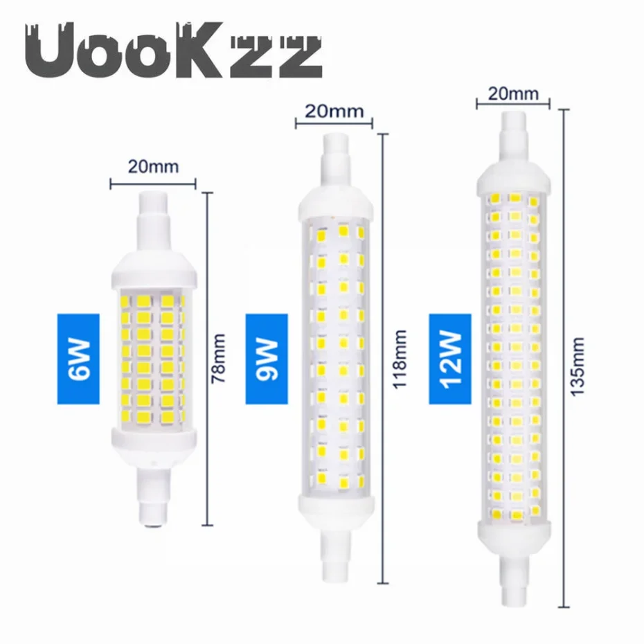 R7S-LED-78mm-118mm-135mm-r7s-Light-Bulb-6W-9W-12W-SMD-2835-Lampada-LED ...