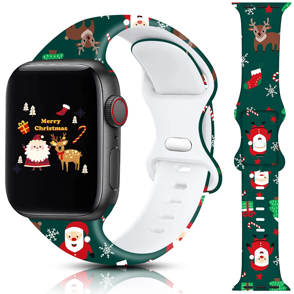 Christmas Strap For Apple Watch Band 45mm/41mm 44mm 40mm 49mm 42mm ...