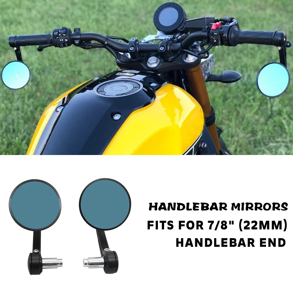 Motorcycle-Universal-HandleBar-Mirrors-For-7-8-22mm-Handlebar-End-For ...
