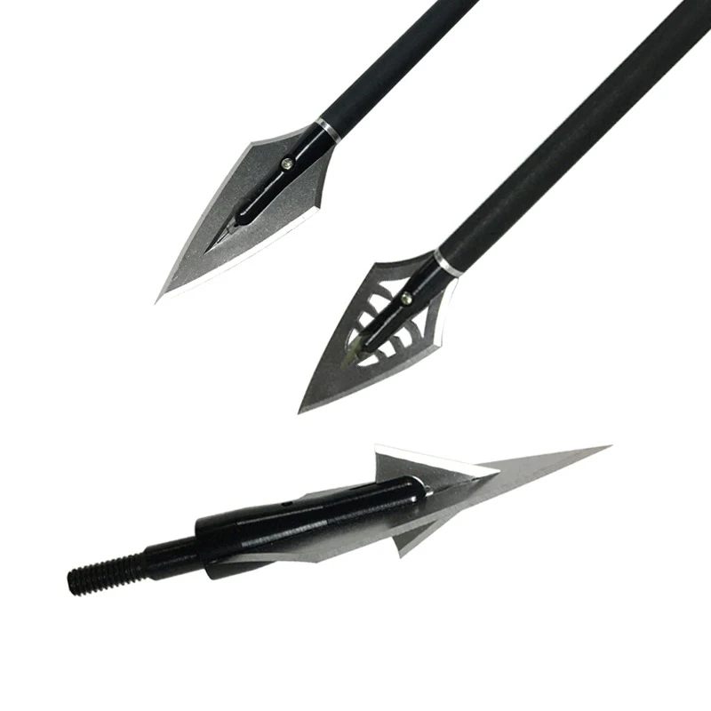 6/12pcs Arrowhead 144/160Gr Screw-In Points Broadhead Sharp Blade ...