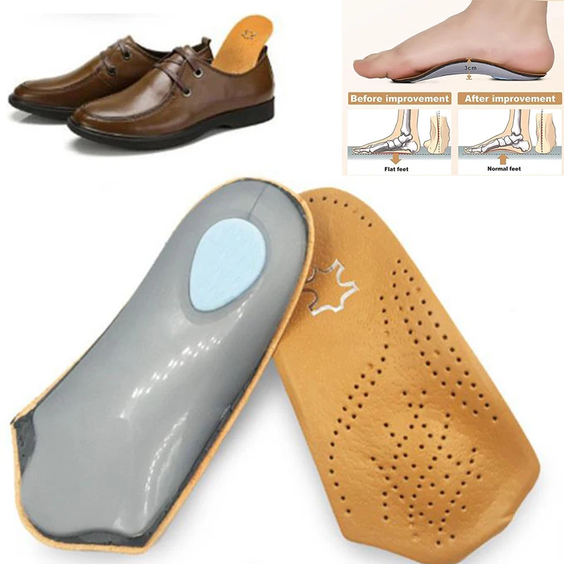Plantar-Fasciitis-Support-Heel-Cushion-Leather-Flat-Feet-Arch-Support ...