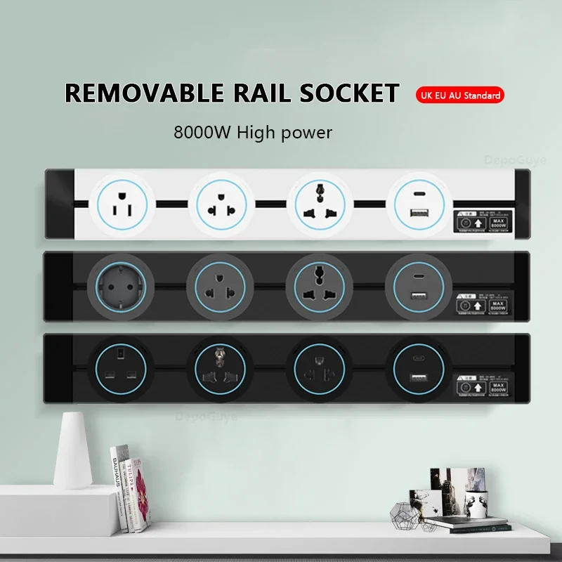 Wall-Power-Track-Socket-EU-UK-FR-Korea-Standard-Home-Kitchen-Bathroom ...