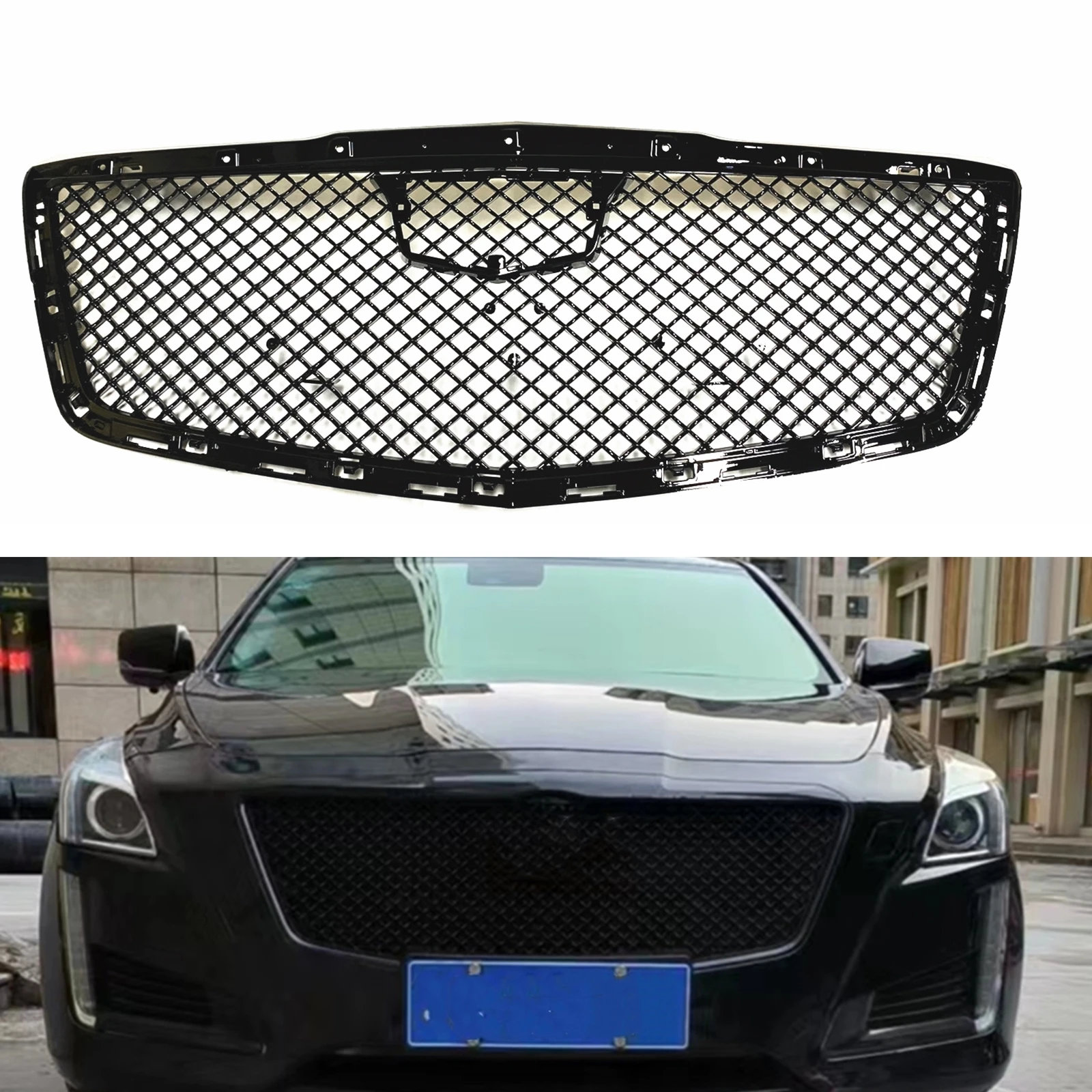 Front-Bumper-Racing-Grill-Grille-Cover-Hood-Mesh-For-Cadillac-CTS-Sedan ...