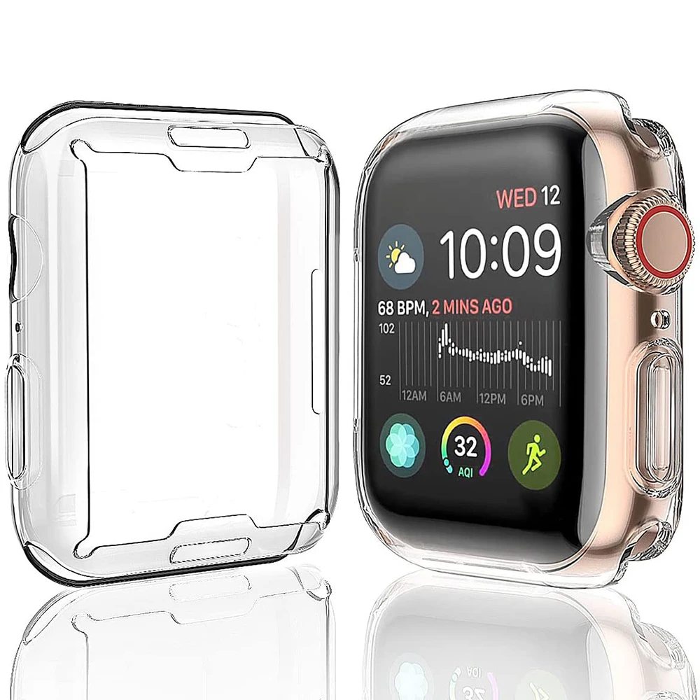 Clear Case For Apple Watch 45mm 41mm 44mm 40mm Screen Protector Full ...