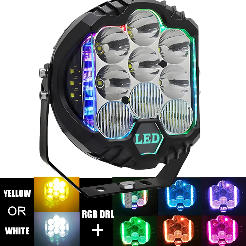 7inch led car work light for tractor off road LED fog driving light ...