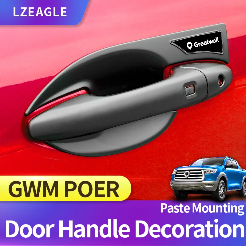 FOR-Great-Wall-GWM-POER-Car-Door-Handle-Bowl-Cover-Trim-Sticker-ABS ...