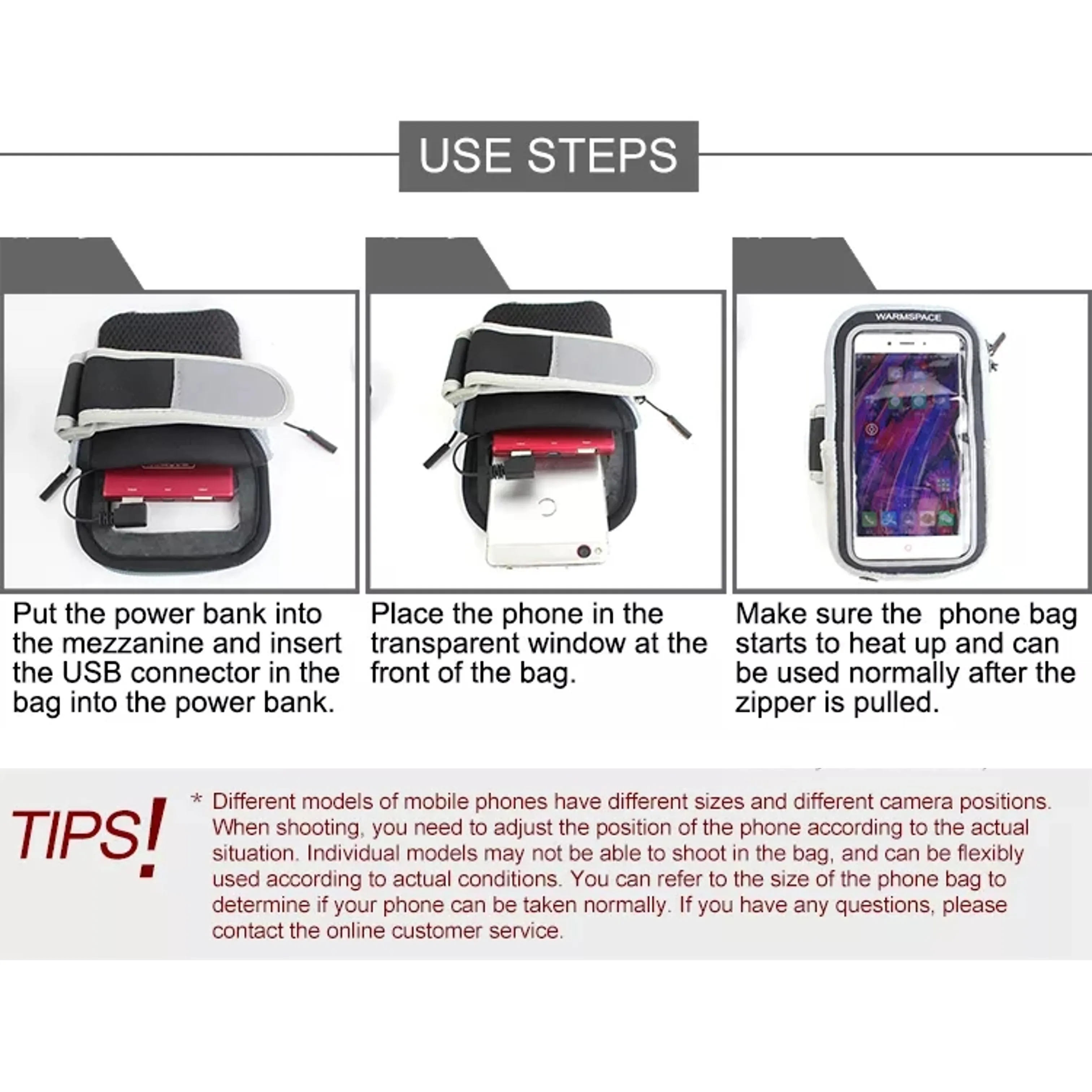 Electric Heated Phone Bag Winter Warmer Multifunctional Antifreeze Case ...