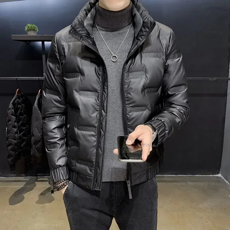 Men-s-Down-Jacket-Glossy-Padding-Short-Male-Padded-Coats-Lightweight ...