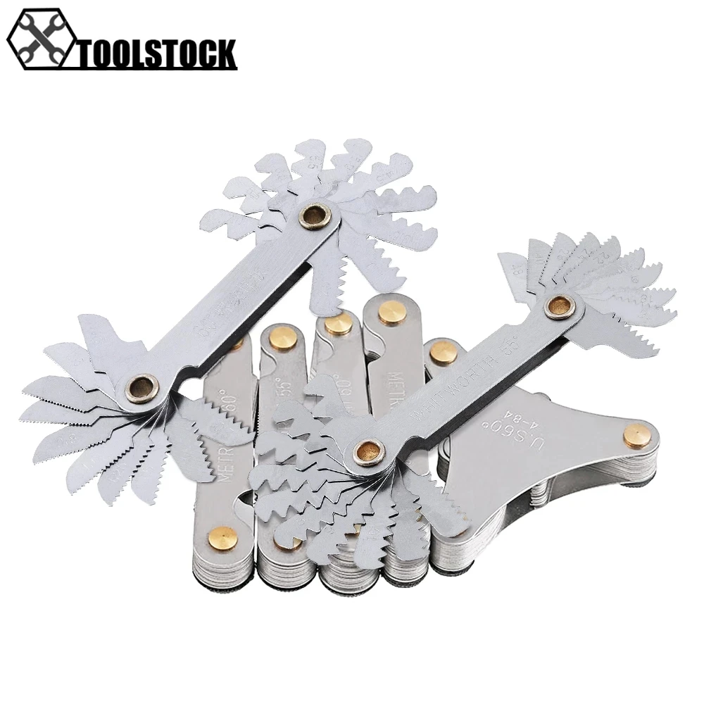 55 60 Degree Metric Screw Thread Pitch Gauge Blade Gage Pitch Folding ...