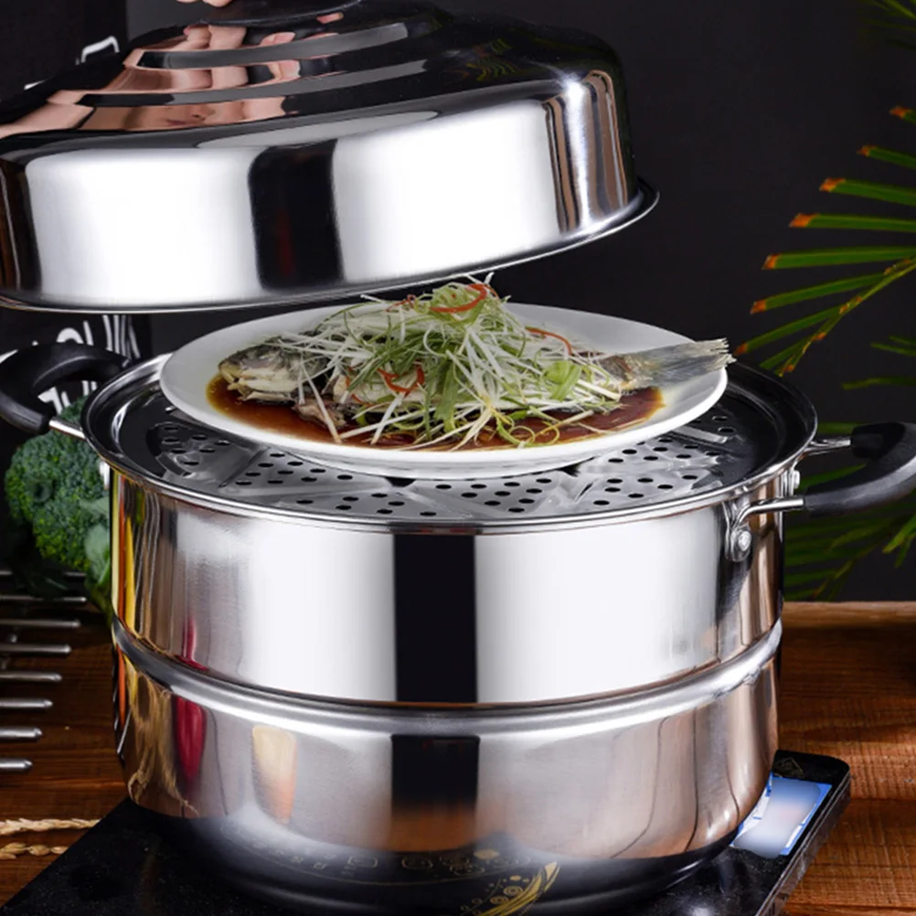 Double-Steamer-Pot-Boiler-Cooking-Food-Stainless-Steel-For-Steam-Lid ...