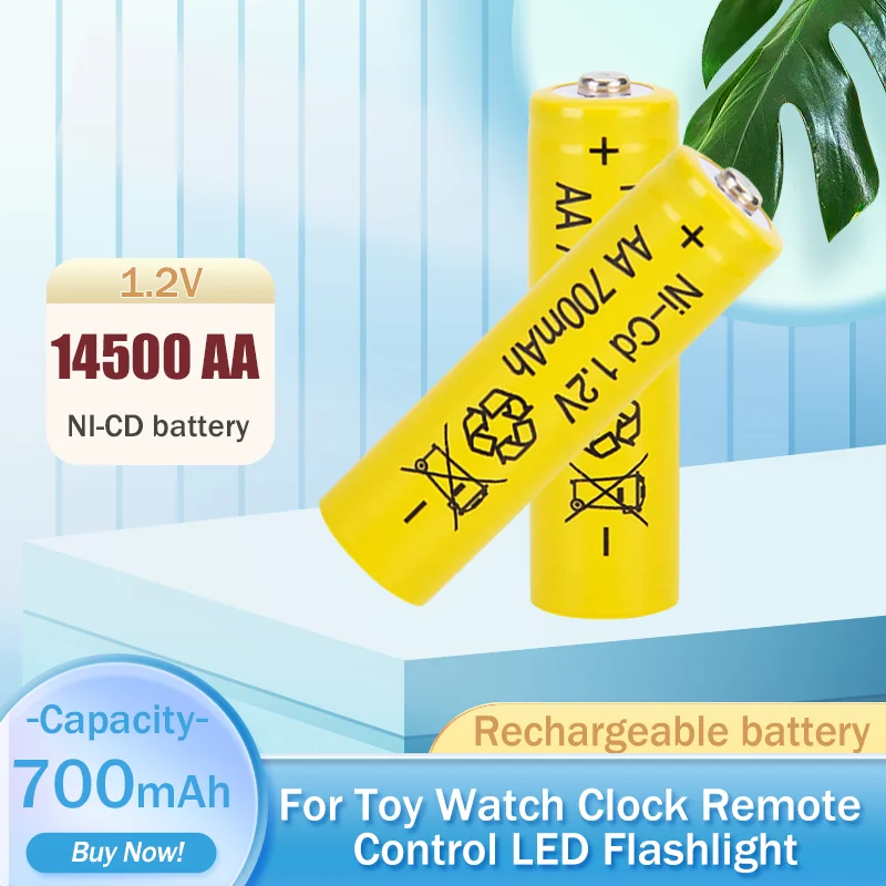 1-2pcs 1.2V 700mAh AA NI-CD Rechargeable Battery For Flashlight Camera ...