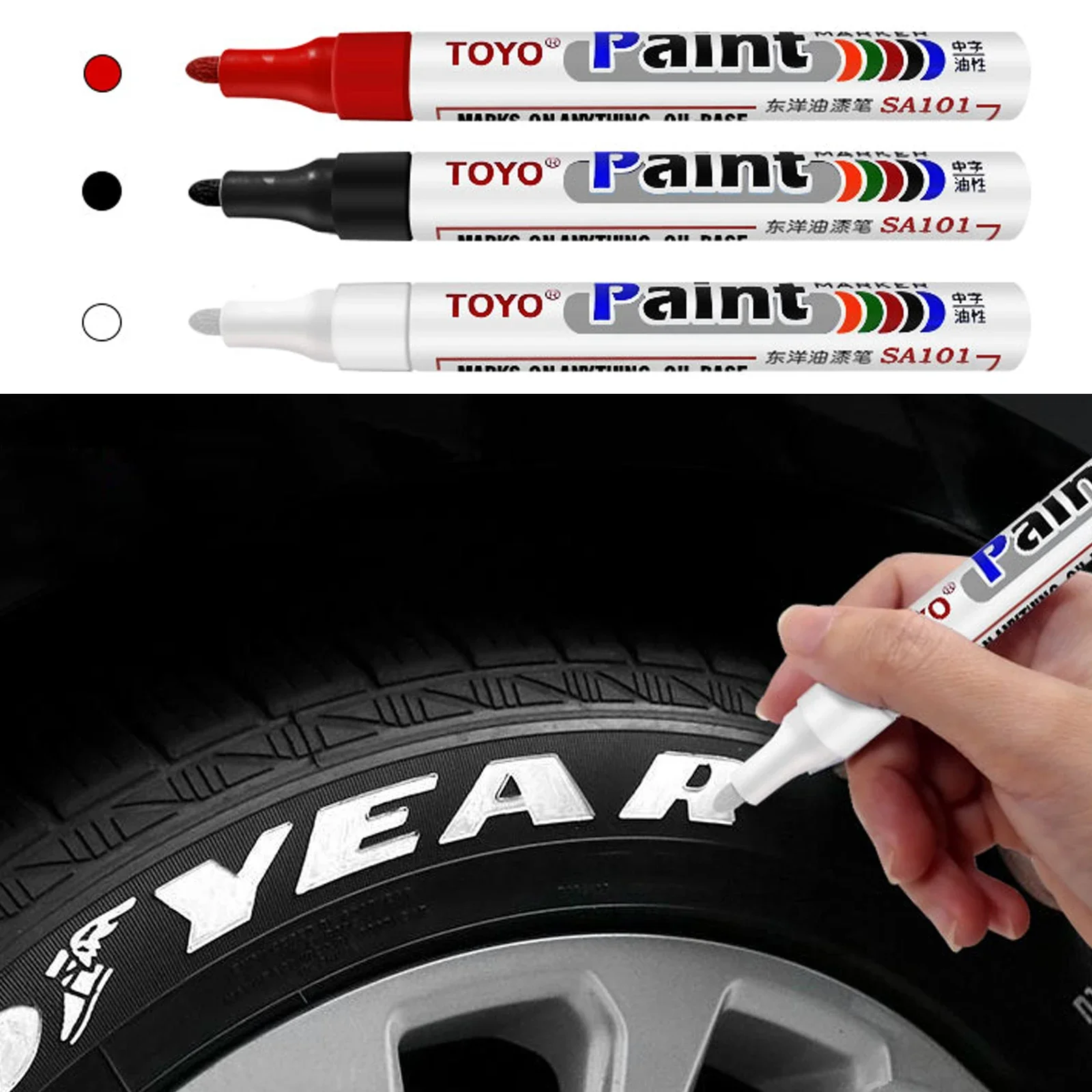 Waterproof Car Tyre Tire Tread Tire Paint Pen Marker DIY Art Drawing ...
