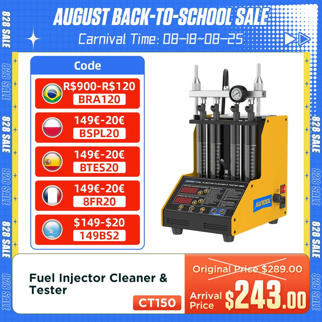 AUTOOL-CT150-Car-Fuel-Injector-Tester-Cleaning-Machine-Motorcycle ...
