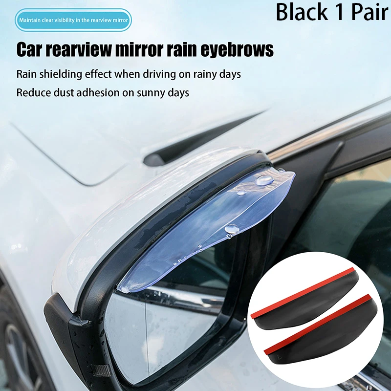 1-Pair-Black-Shade-Protector-Universal-Car-Rearview-Mirror-Rain-Eyebrow ...
