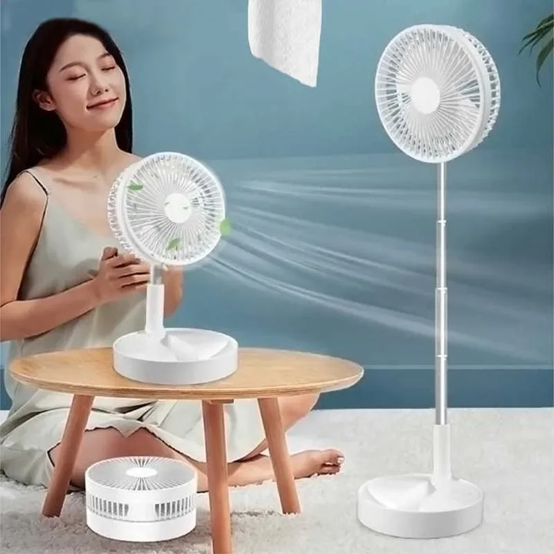 Folding-Telescopic-Floor-Fan-Usb-Rechargeable-Fan-Office-Household ...