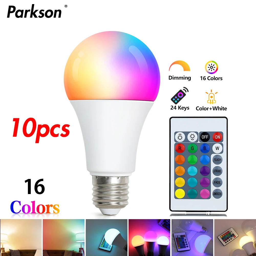 10pcs-lot-220V-E27-RGB-LED-Light-Bulb-Bombillas-LED-5W-10W-15W-IR ...