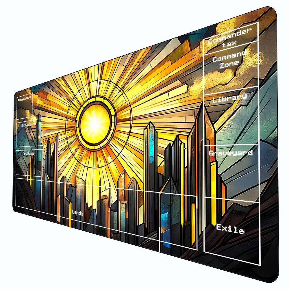 Gathering Card Playmat Large Mouse Pad Stitched with Magic Zones Game ...
