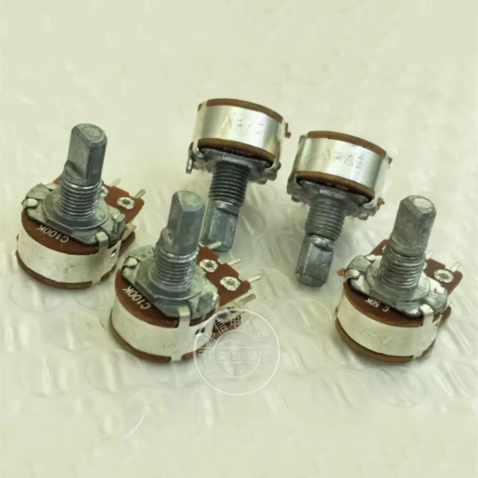 500 K Potentiometer 5-Pack B100K 100K OHM 15mm 6-Pin Dual Stereo Linear ...