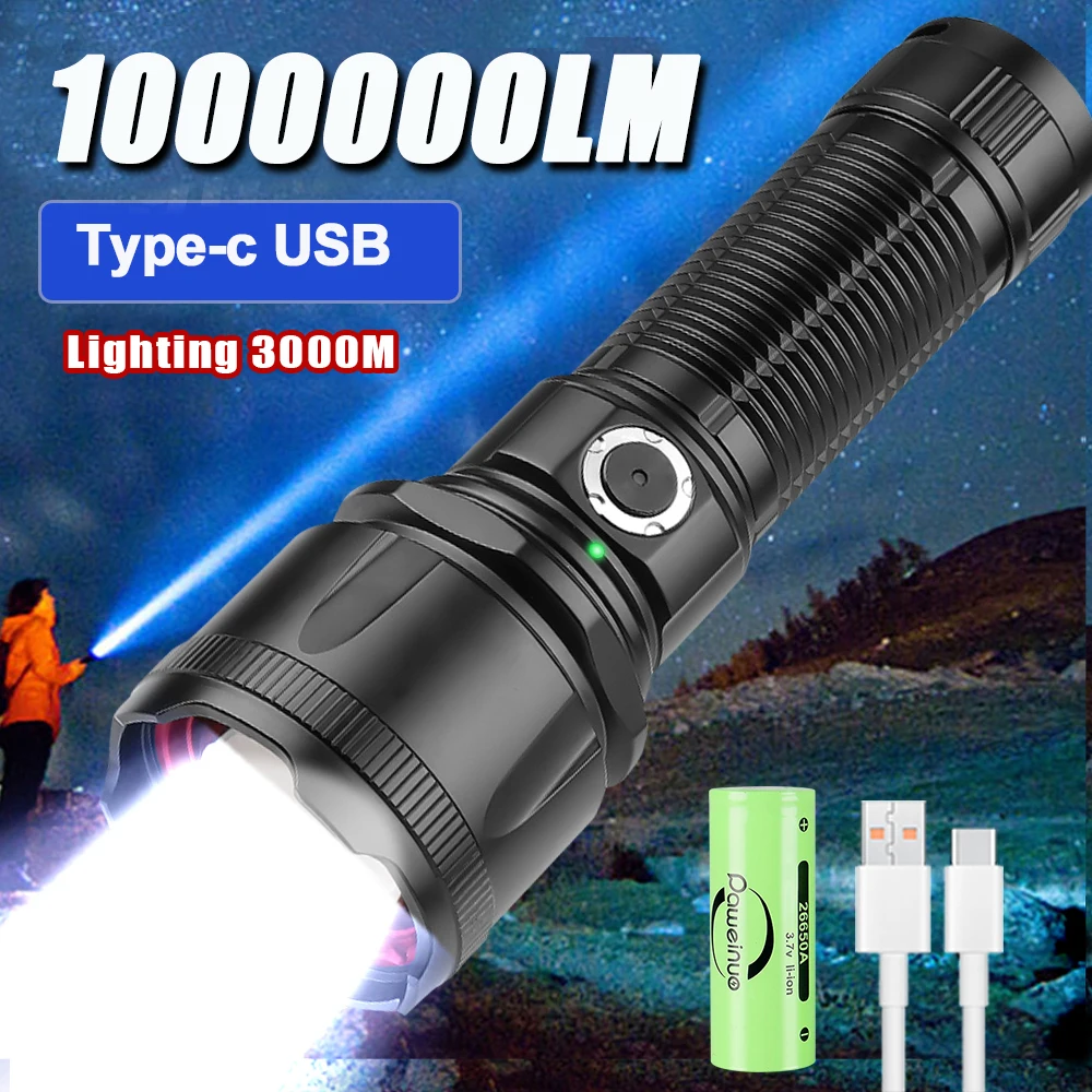 100000LM-Linterna-LED-de-largo-alcance-recargable-luz-de-Flash-t-ctica ...