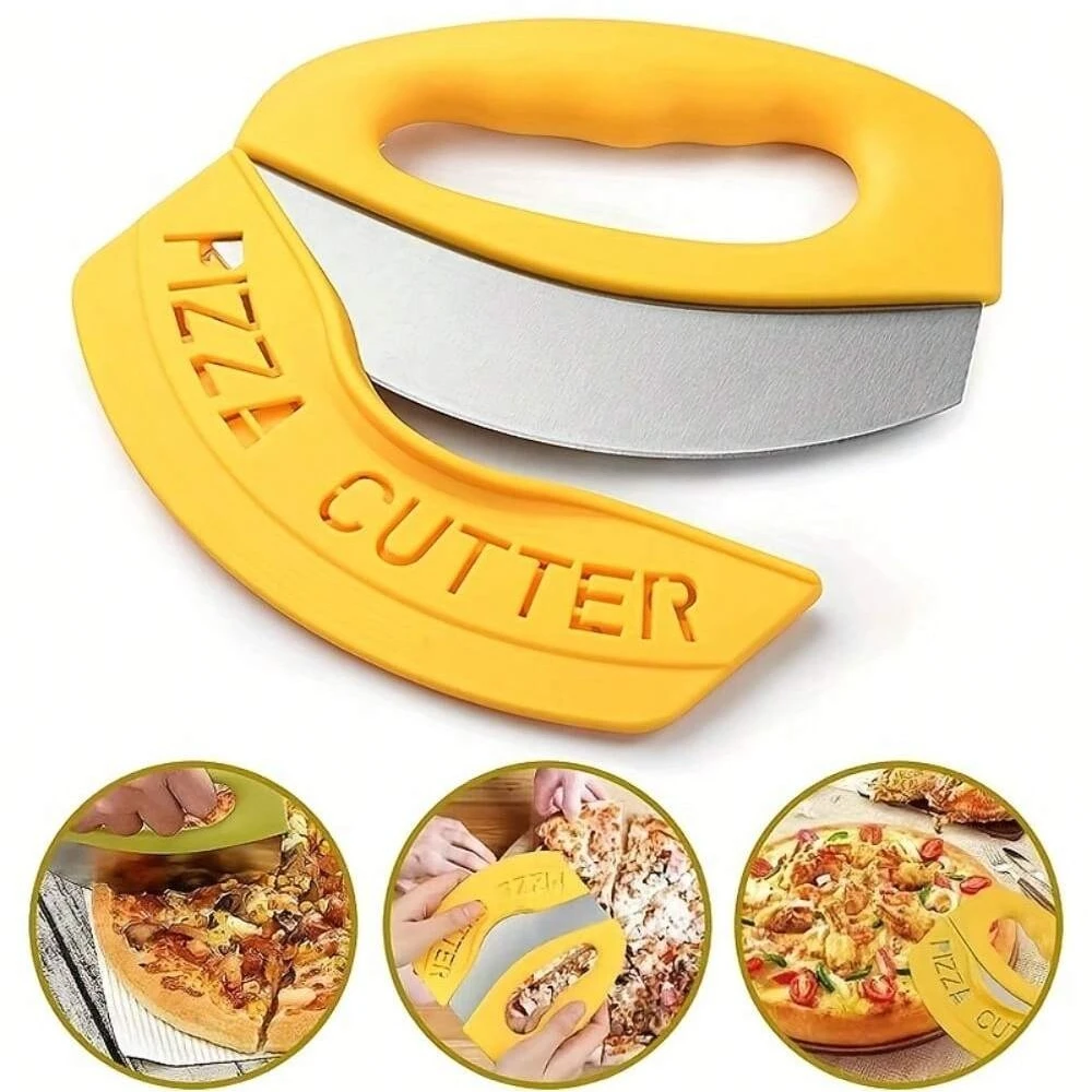Stainless-Steel-Pizza-Cutter-with-Cover-Food-Chopper-Herb-Cheese-Knife ...