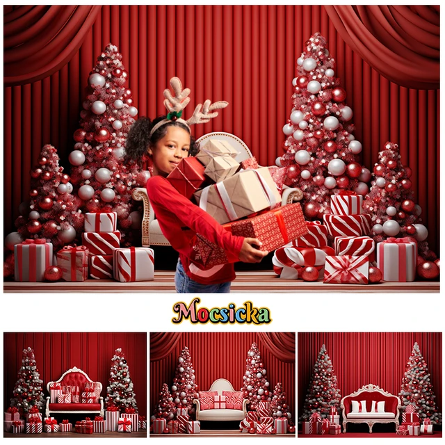Red Christmas Backdrops