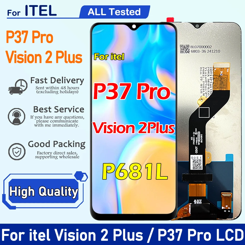6.8" High Quality For Itel Vision 2 Plus Itel P37 Pro P681L LCD Display ...