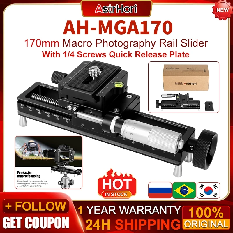 AstrHori-170mm-Manual-Macro-Photography-Rail-Slider-With-1-4-Screws-Quick-Release-Plate-Focus ...