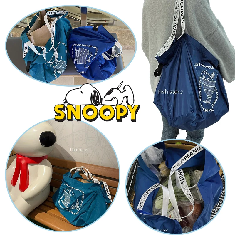 Snoopy-Shopping-Bag-Shoulder-Bag-Large-Capacity-Waterproof-Folding ...
