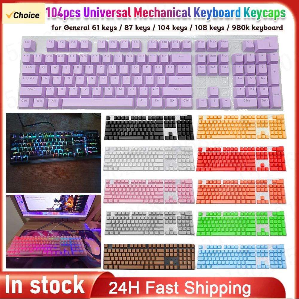 104pcs-Mechanical-Keyboard-ABS-Keycaps-Blank-Keycaps-For-Cherry-MX-PC ...