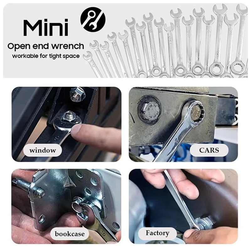 Ratchet Wrench Combination Wrenches 20-Piece Mini Wrench Set - Metric ...