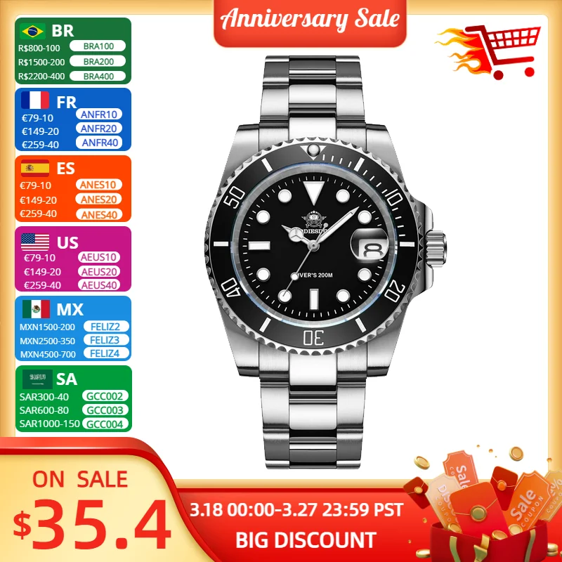 ADDIESDIVE-2023-New-Men-Quartz-Watch-Steel-Super-Luminous-Ceramic-Bezel ...