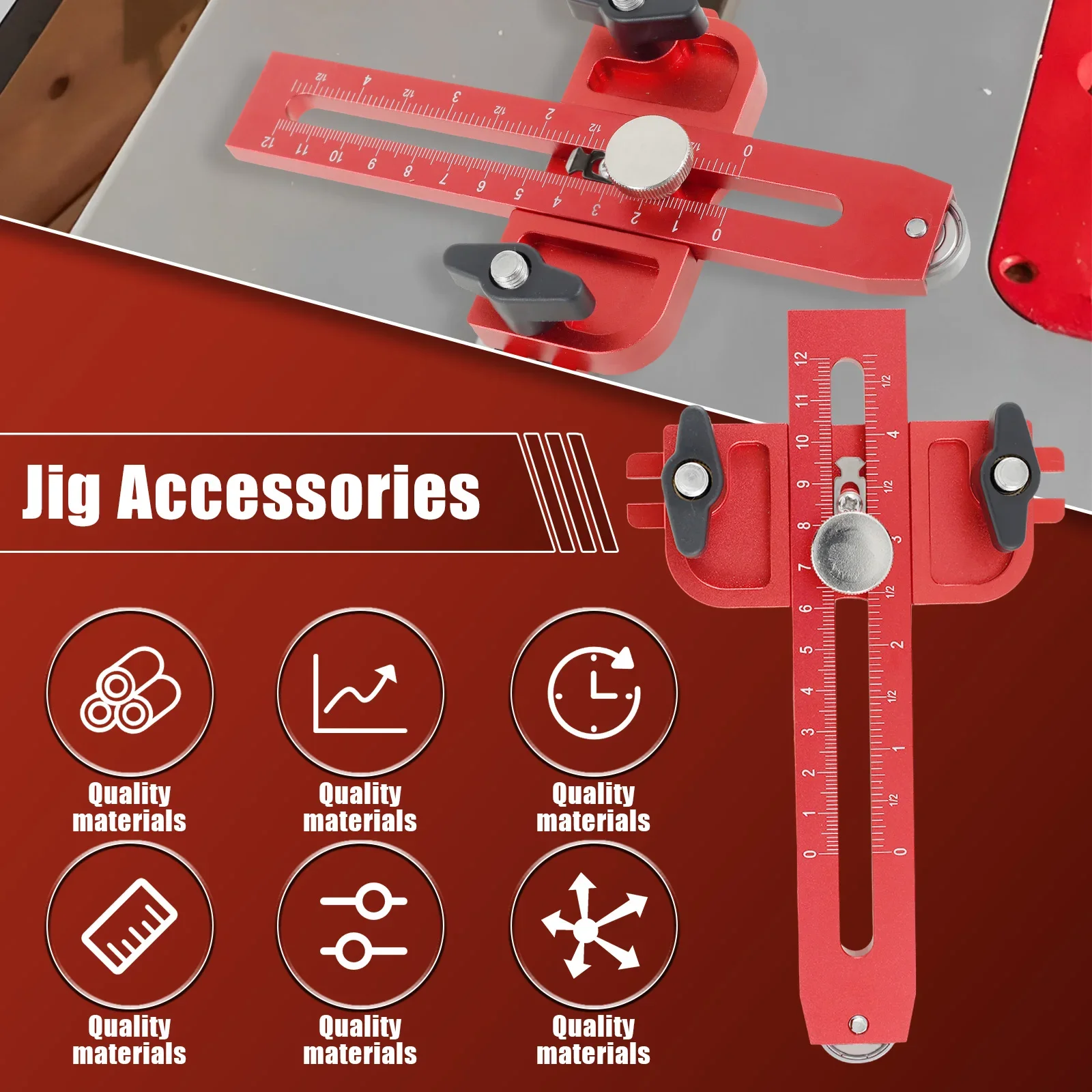 Double Scale Thin Rip Jig Table Saw Jig Guide for Repeat Narrow Strip ...