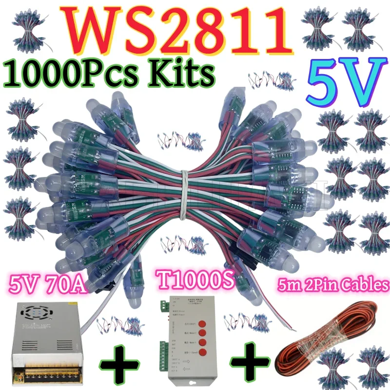 500-1000pcs-DC5V-12mm-WS2811-IC-Full-Color-Pixel-LED-Module-Light-IP68 ...