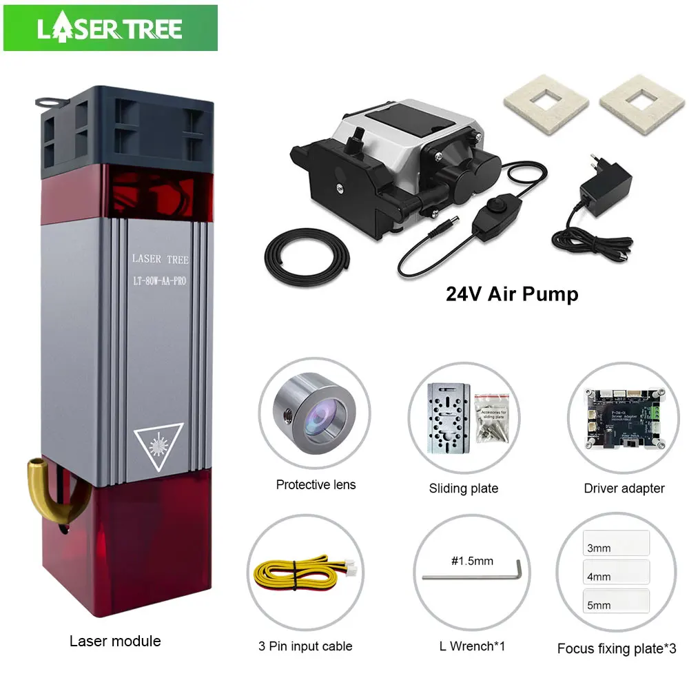 LASER-TREE-10W-Optical-Power-Laser-Module-with-24V-Air-Pump-Compressor ...