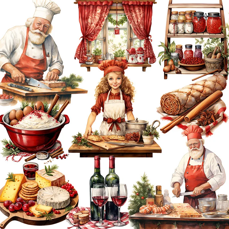 Christmas Kitchen Stickers Crafts And Scrapbooking stickers kids toys ...