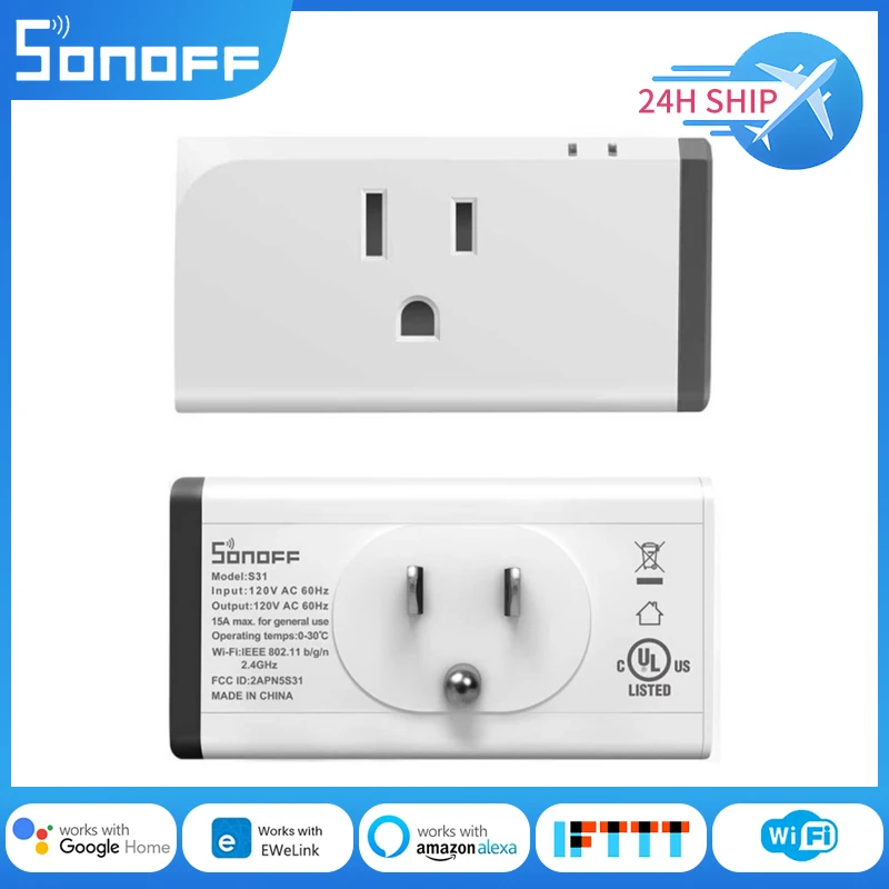 SONOFF S31 WiFi Smart Plug US Smart Socket With Power Monitoring Timing ...