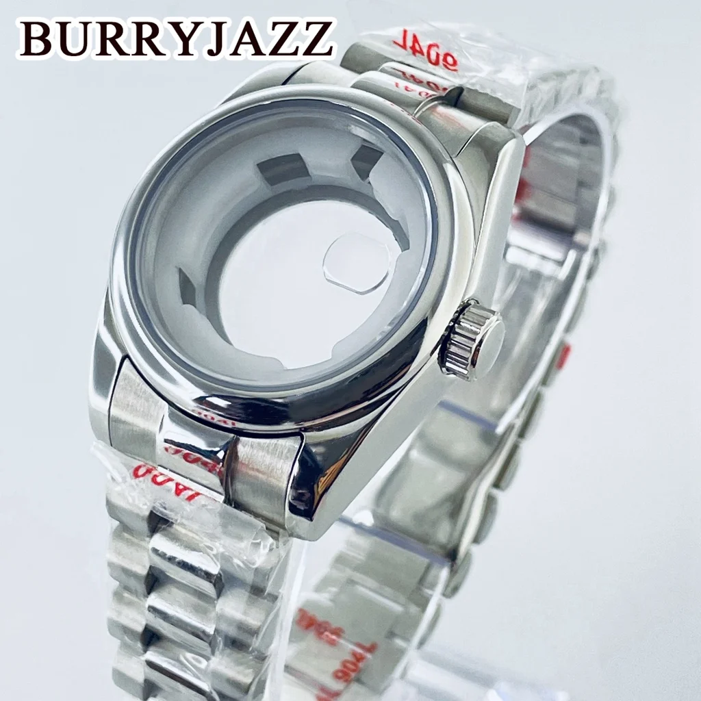 BURRYJAZZ-31mm-NH05-NH06-Watch-Case-Silver-Stainless-Steel-Case-With ...