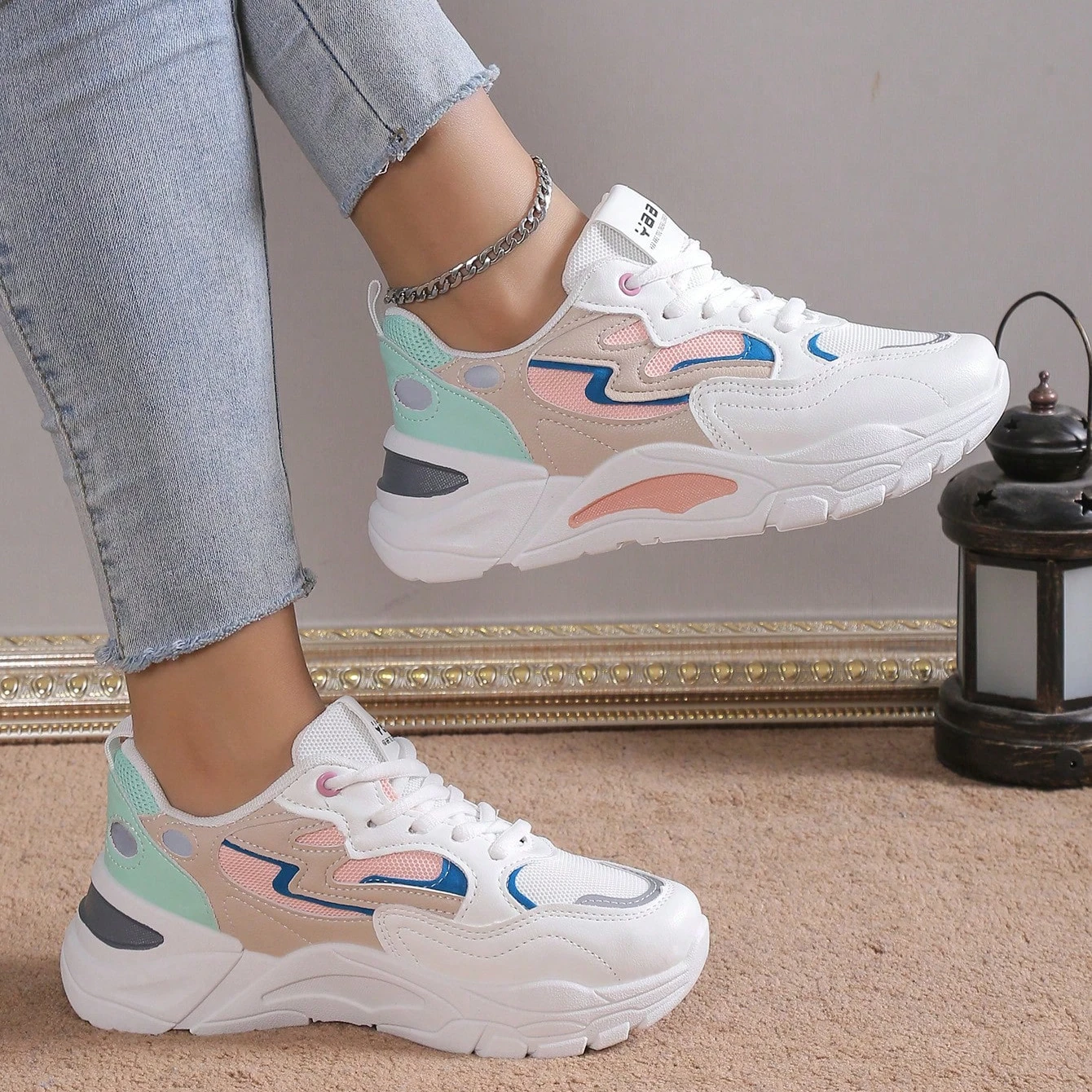 Leisure-2024-New-Fashion-Women-s-Sport-Shoes-Color-Block-Thick-Sole ...