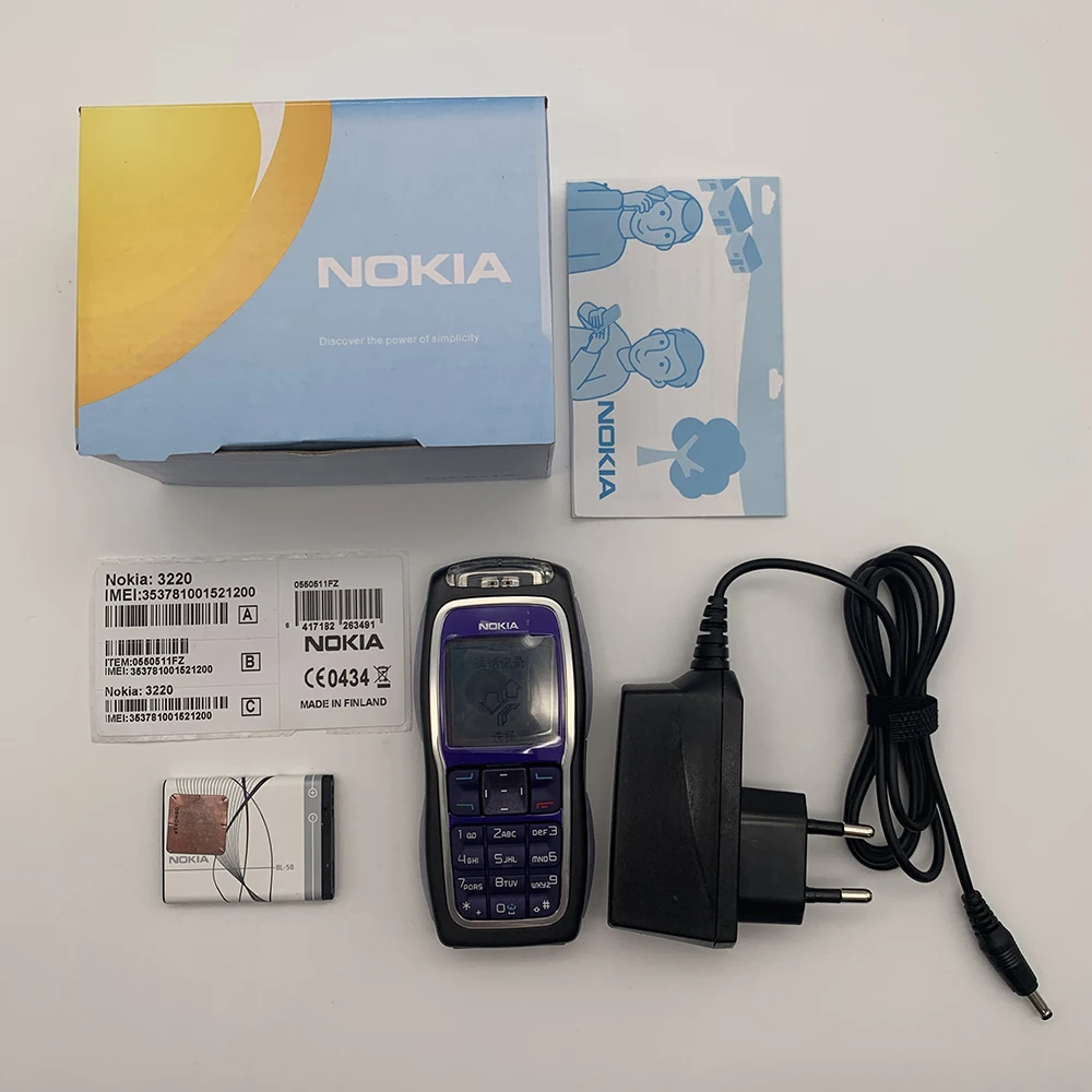 Unlocked Original Nokia 3220 Mobile Phone Bluetooth FM Cell Phone Free ...