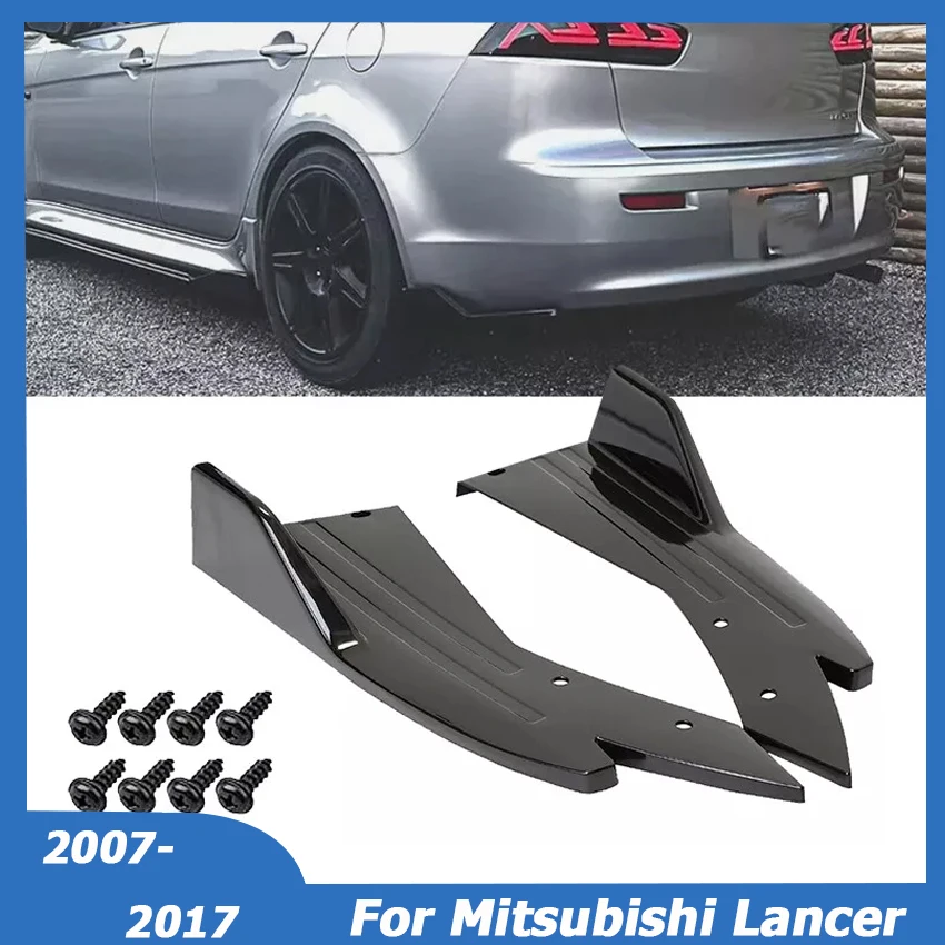 For Mitsubishi Lancer Evo 2007-2017 Rear Bumper Protector Canards ...