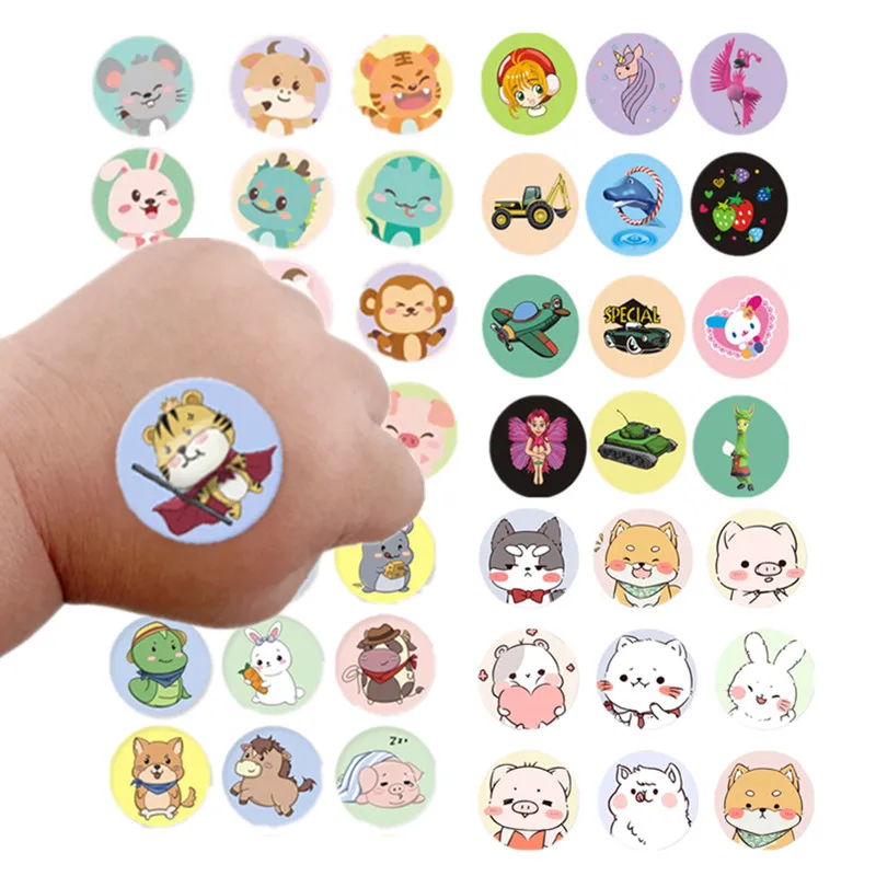 120pcs/set Cartoon Round Band Aid for Kids Vaccination Wound Patch Skin ...