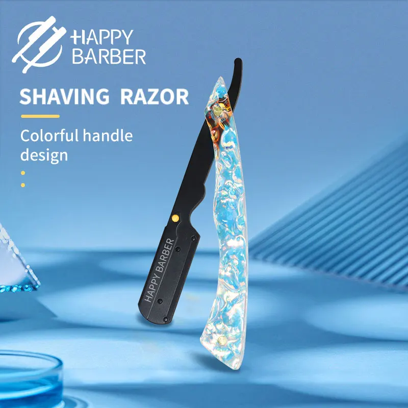 Happy Barber Razor For Shaving Men Colorful Classic Shaving Knife ...