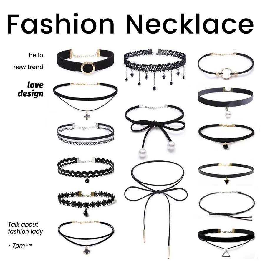 Kpop-Colar-Gargantillas-Mujer-Pegadas-Al-Cuello-Gothic-Style-Necklace-Collares-Aesthetic-Chokers ...