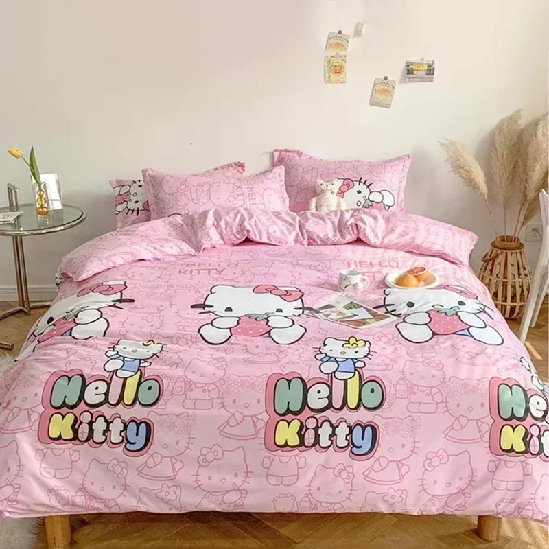Sanrio-Juego-de-ropa-de-cama-de-algod-n-de-Hello-Kitty-S-bana-plana ...