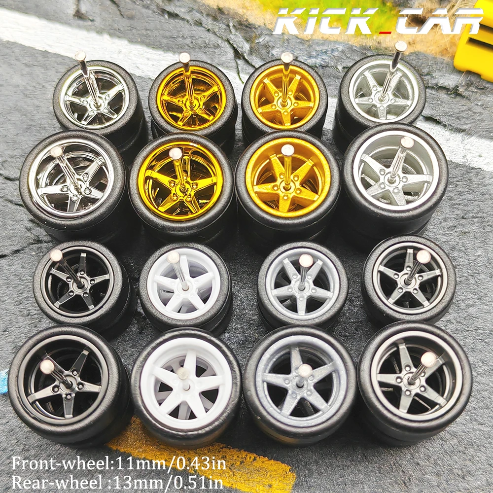 1-64-Front-small-and-Rear-Big-Wheels-with-Detachable-Slick-Rubber-Tires ...