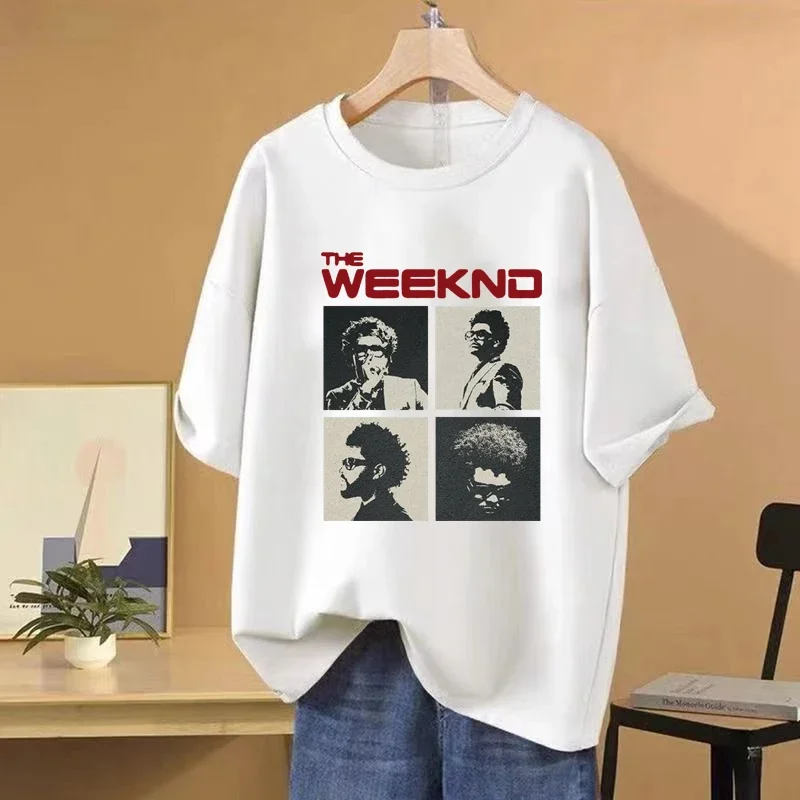 Weeknd-Unisex-manga-curta-Cotton-T-Shirt-Album-Graphics-Streetwear-Hip ...