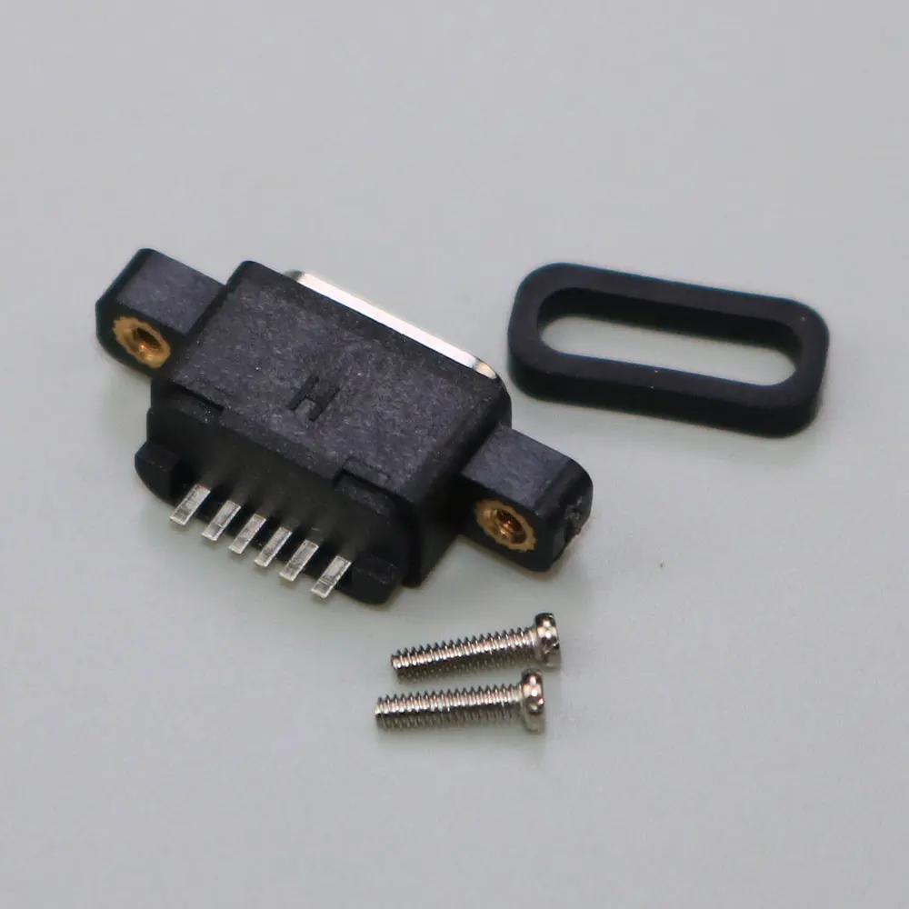 1-10Pcs-USB-3-1-Type-C-6Pin-Female-Power-Connector-Port-With-Screw-Hole ...