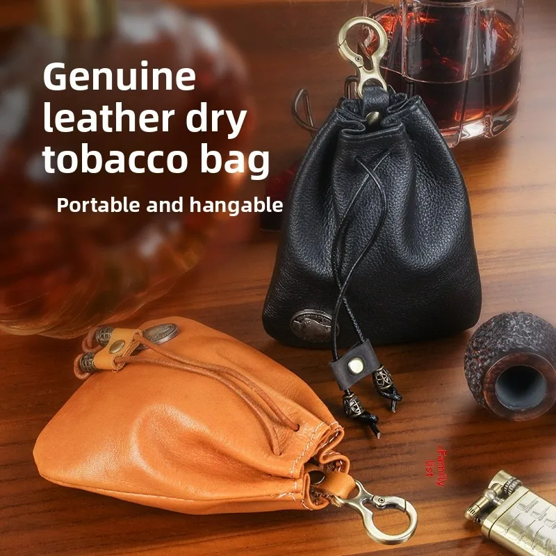 Oxhide Tobacco Pouch Bag Case Old-style Leather Tobacco Case Bag Pouch ...