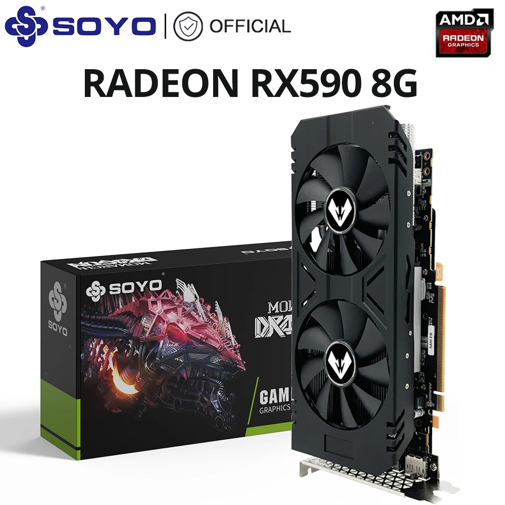 SOYO-New-AMD-Radeon-RX590-8G-Graphics-Card-GDDR5-Memory-256Bit-PCIE3 ...